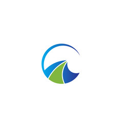 Water wave icon abstract logo Royalty Free Vector Image