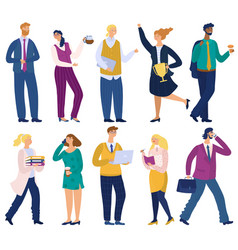 Business woman standing cartoon employee Vector Image