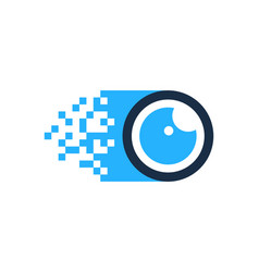 Pixel art camera logo icon design Royalty Free Vector Image