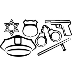 Police item set Royalty Free Vector Image - VectorStock