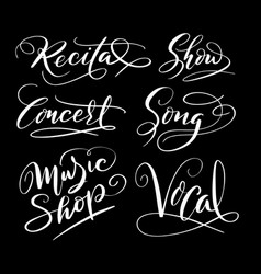 Music calligraphy hand lettering on chalkboard Vector Image