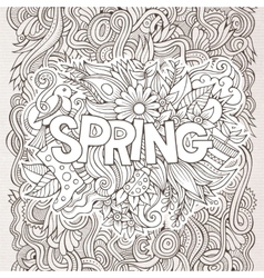 Nature spring hand drawn symbols and Royalty Free Vector