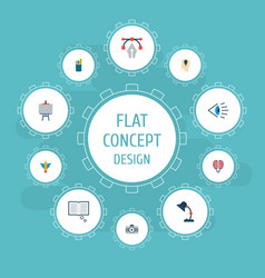 Set constructive icons flat style symbols Vector Image