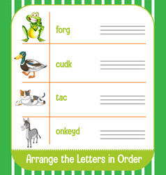 Cute animals alphabet cards for kids education Vector Image