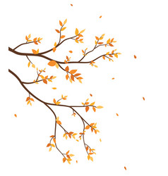 One line drawing of autumn leaves Royalty Free Vector Image