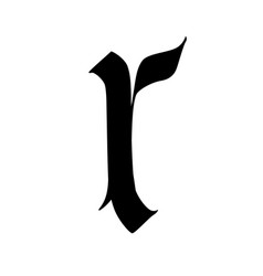 Letter r in the gothic style old alphabet Vector Image