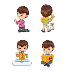 Little boy and girl collection Royalty Free Vector Image