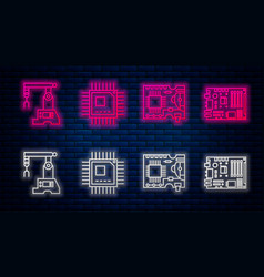 Set printed circuit board pcb assembly line Vector Image