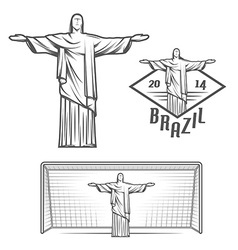 Realistic christ redeemer statue rio Royalty Free Vector