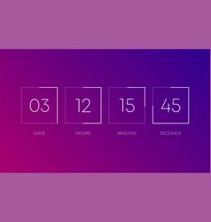 Countdown clock on orange gradient background Vector Image