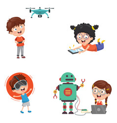 Kids technology Royalty Free Vector Image - VectorStock