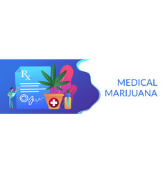 Medical marijuana concept banner header Royalty Free Vector