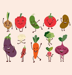 Vegetable cartoon character Royalty Free Vector Image