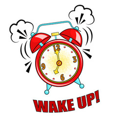 Comic alarm clock ringing and expression with Vector Image