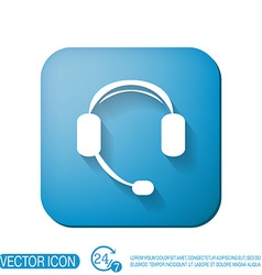 Headphones sign white icon Royalty Free Vector Image