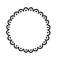 Circle and square scalloped frames set Royalty Free Vector