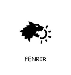 Fenrir flat icon Royalty Free Vector Image - VectorStock