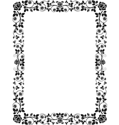 Silhouette border roses Royalty Free Vector Image