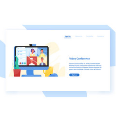 Video call screen template Royalty Free Vector Image