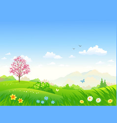 Spring scene Royalty Free Vector Image - VectorStock