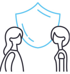 Trust line icon outline symbol Royalty Free Vector Image