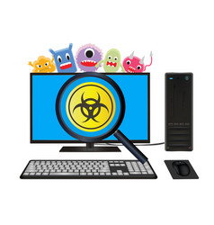 Trojan horse virus computer destroy laptop Vector Image