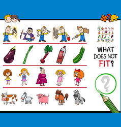 Mismatched picture in a row cartoon game Vector Image