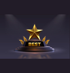 Star best podium award sign golden object Vector Image