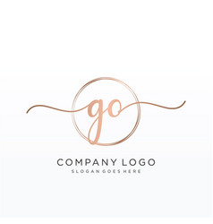 Go initial handwriting logo design Royalty Free Vector Image