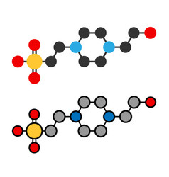 Hepes buffering agent molecule skeletal formula Vector Image