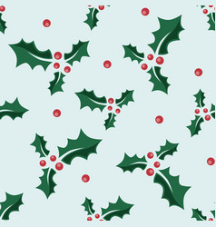 Christmas holly berries frame seamless pattern Vector Image