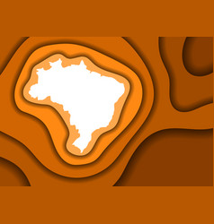 Brazil map abstract schematic from orange layers Vector Image