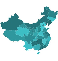 Detailed map of the china with regions Royalty Free Vector