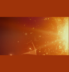 Abstract orange background with sun rays and shiny