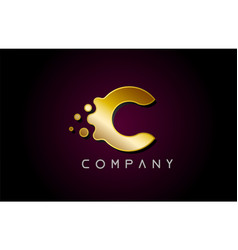 Yellow gold alphabet letter c logo company icon Vector Image