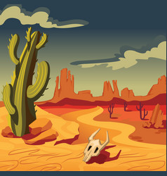 Cartoon color dry land scene concept Royalty Free Vector