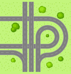 Seamless pattern top view roads Royalty Free Vector Image