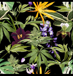 Seamless pattern marijuana leaf weed pixel art Vector Image