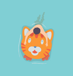 Top view of kids floating on inflatable Royalty Free Vector