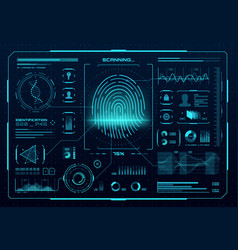 Face id background with fingerprint Royalty Free Vector