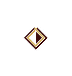 Gold square shine logo Royalty Free Vector Image