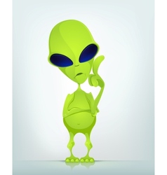 Cartoon book reading alien Royalty Free Vector Image