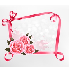 8th march vintage pink rose with ribbon Royalty Free Vector