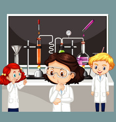 Classroom scene with teacher and student inside Vector Image