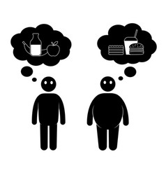 Fat and thin man icons normal weight and Vector Image