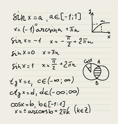 Doodle math formulas handwritten mathematical Vector Image