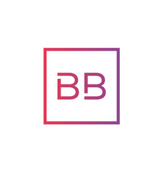 Creative initial letter bb square logo design Vector Image