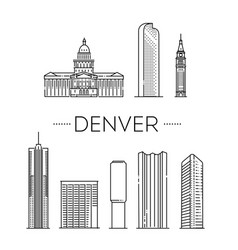 Simple city map of denver colorado usa Royalty Free Vector