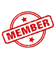Member stamp round grunge sign label Royalty Free Vector