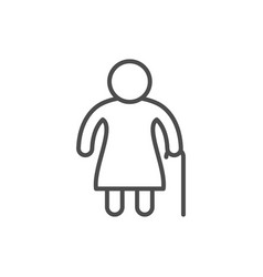 Old woman line outline icon Royalty Free Vector Image